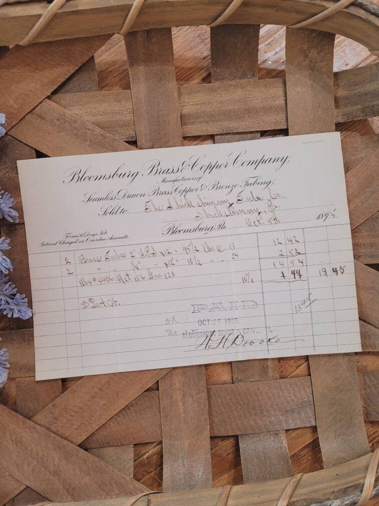 Antique Invoice, Antique Receipt, 1800s Ephemera, Billhead, Letterhead ...