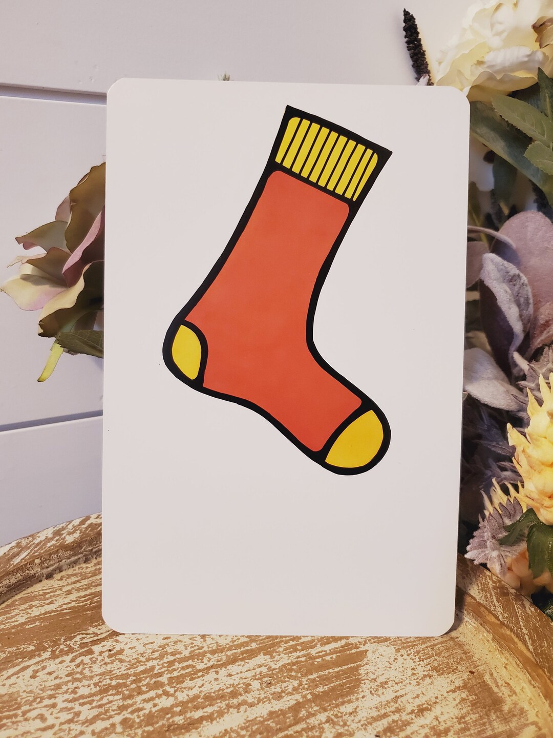 Vintage Sock Flash Card, Antique Flashcards, Vintage Ephemera, Junk ...