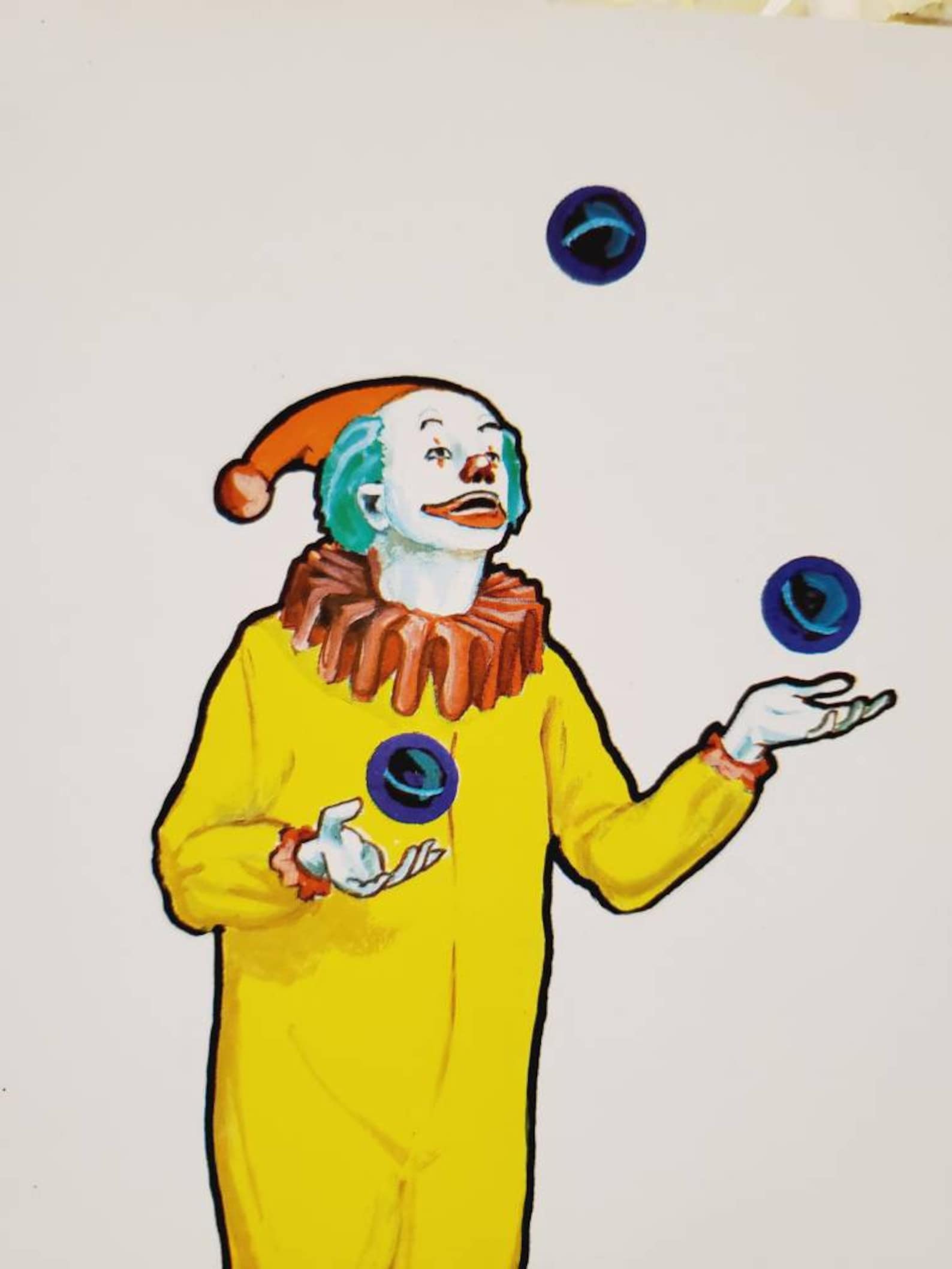 Vintage Clown Flash Card, Halloween, Birthday, Antique Flashcards ...