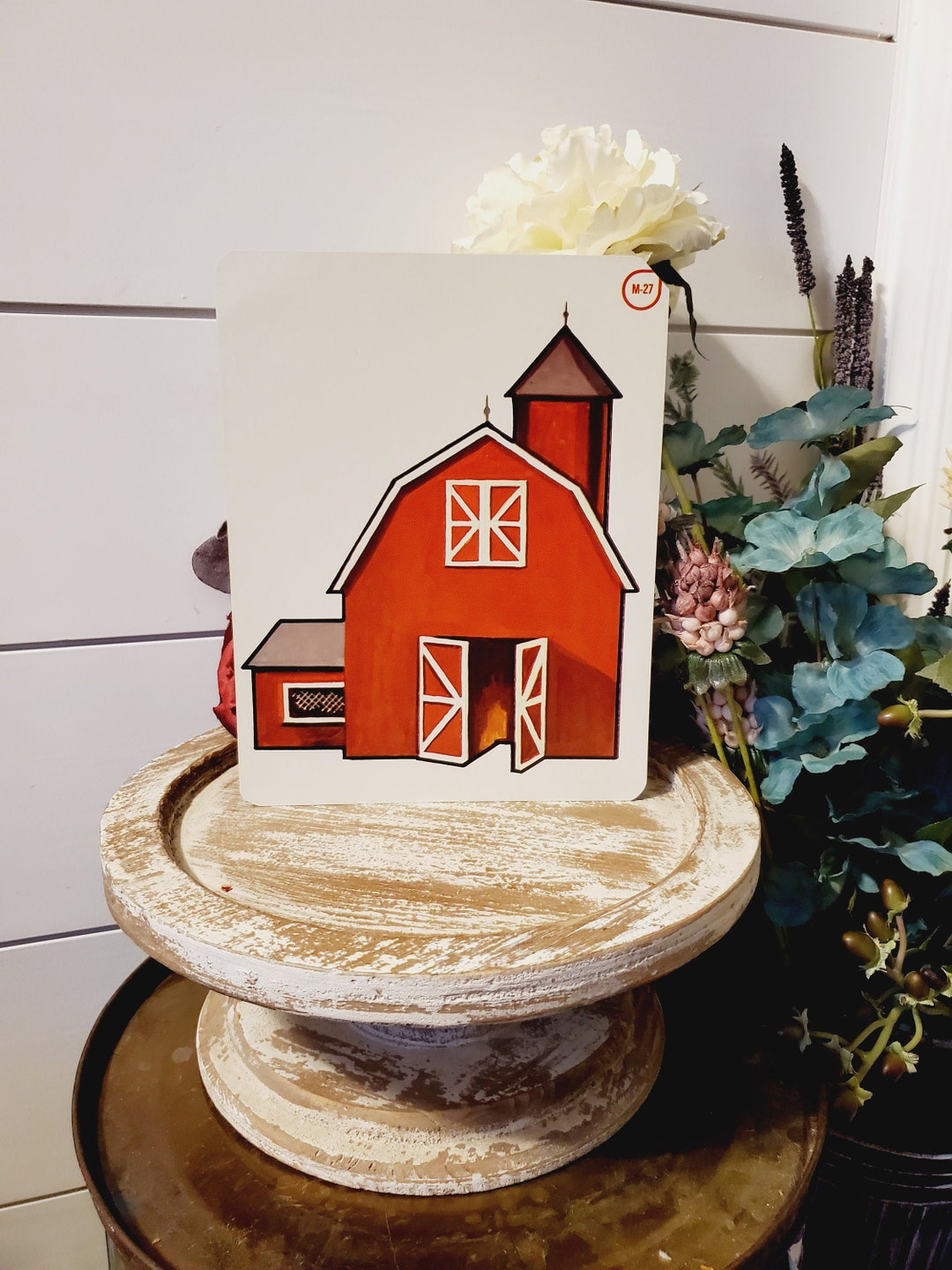 Vintage Barn Flash Card, Country Ranch Decor, Antique Flashcards ...