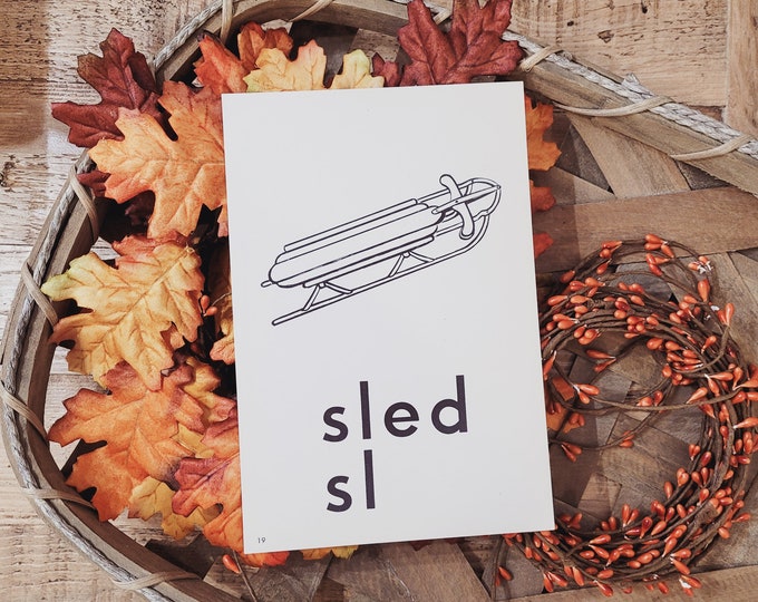 Vintage Sled Flash Card, Vintage Christmas, Winter Snow Decor, Antique ...