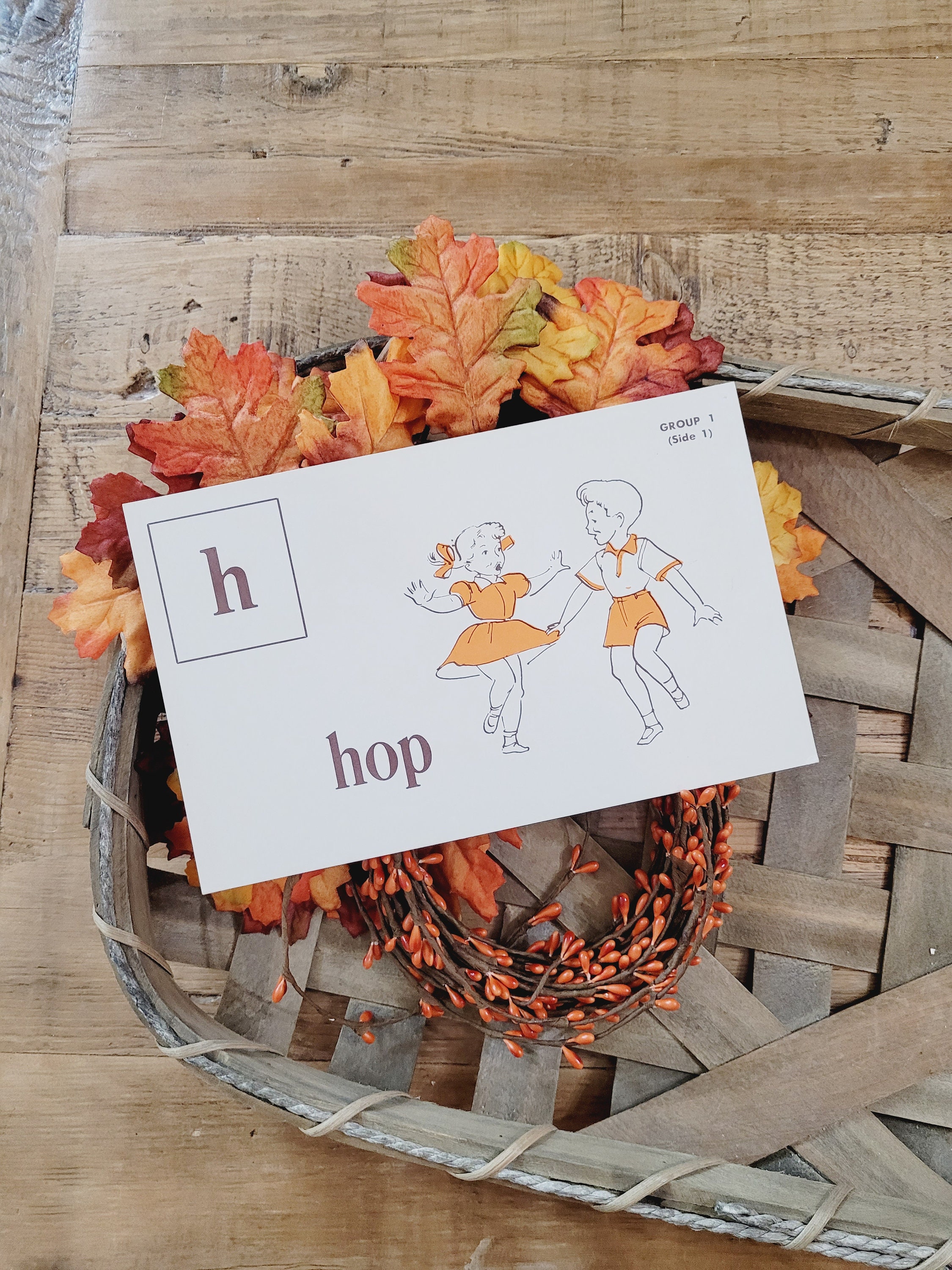 Vintage Children Kids Flash Card Back to School Decor - Etsy