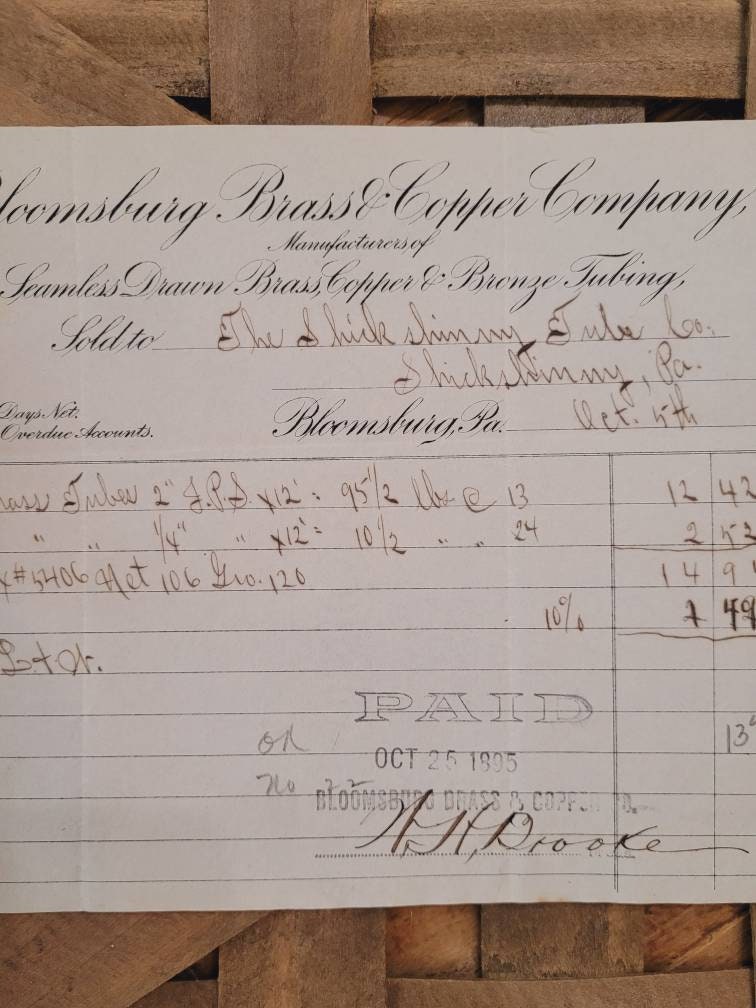 Antique Invoice, Antique Receipt, 1800s Ephemera, Billhead, Letterhead ...