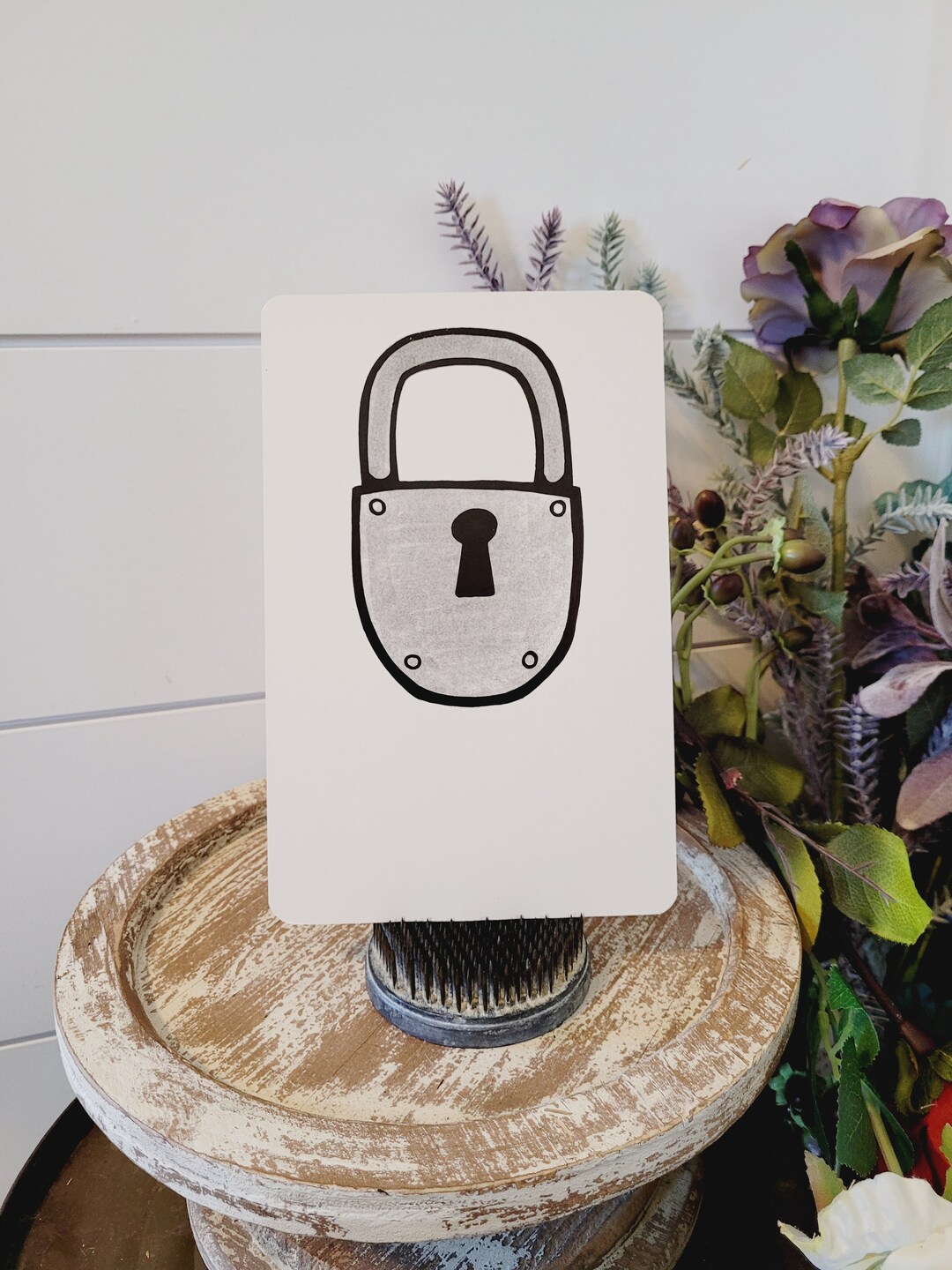 Vintage Lock Flash Card, Antique Flashcards, Vintage Ephemera, Junk ...