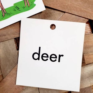 Vintage Deer Flash Cards, Christmas Reindeer Decor, Antique Flashcards ...