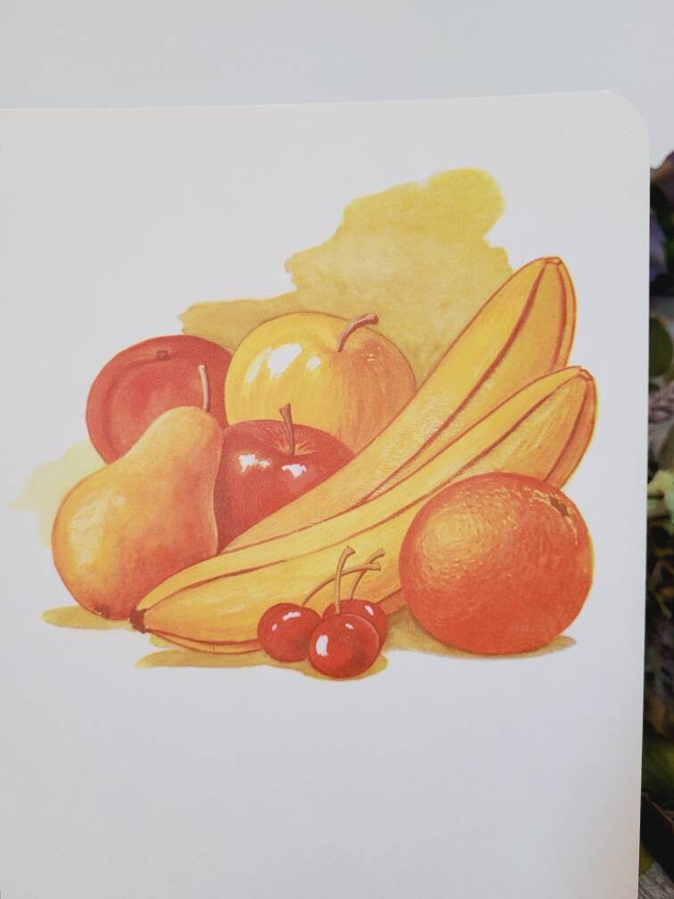 Vintage Fruit Bowl Flash Card, Antique Flashcards, Ephemera, Junk ...