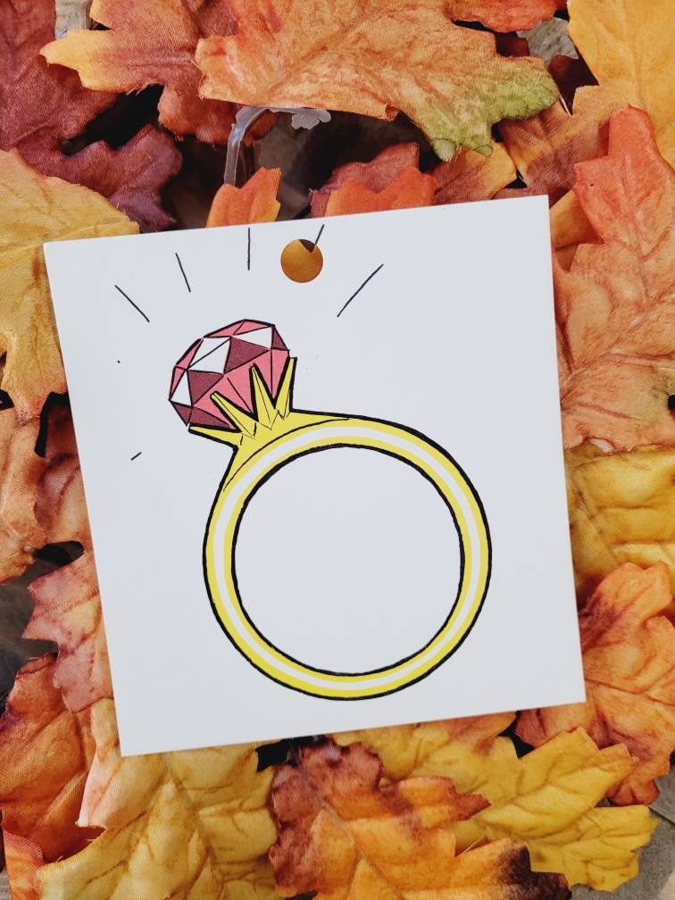 Vintage Ring Flash Cards, Wedding Engagement Gift, Antique Flashcards ...