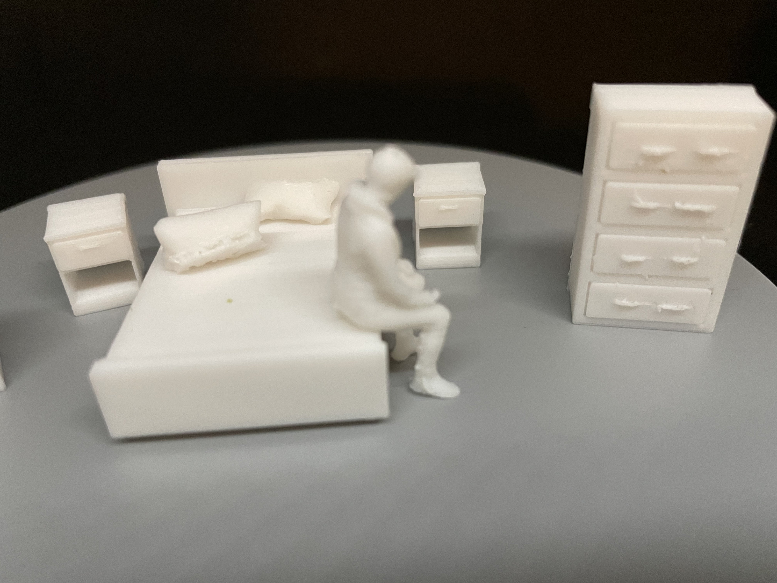 1:48 Quarter Scale Bedroom Set, PLA Miniature Furniture - Etsy