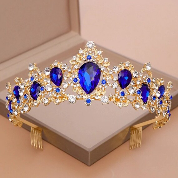 BEPHORA Handmade Princess Blue Crystal Rhinestone Bride | Etsy