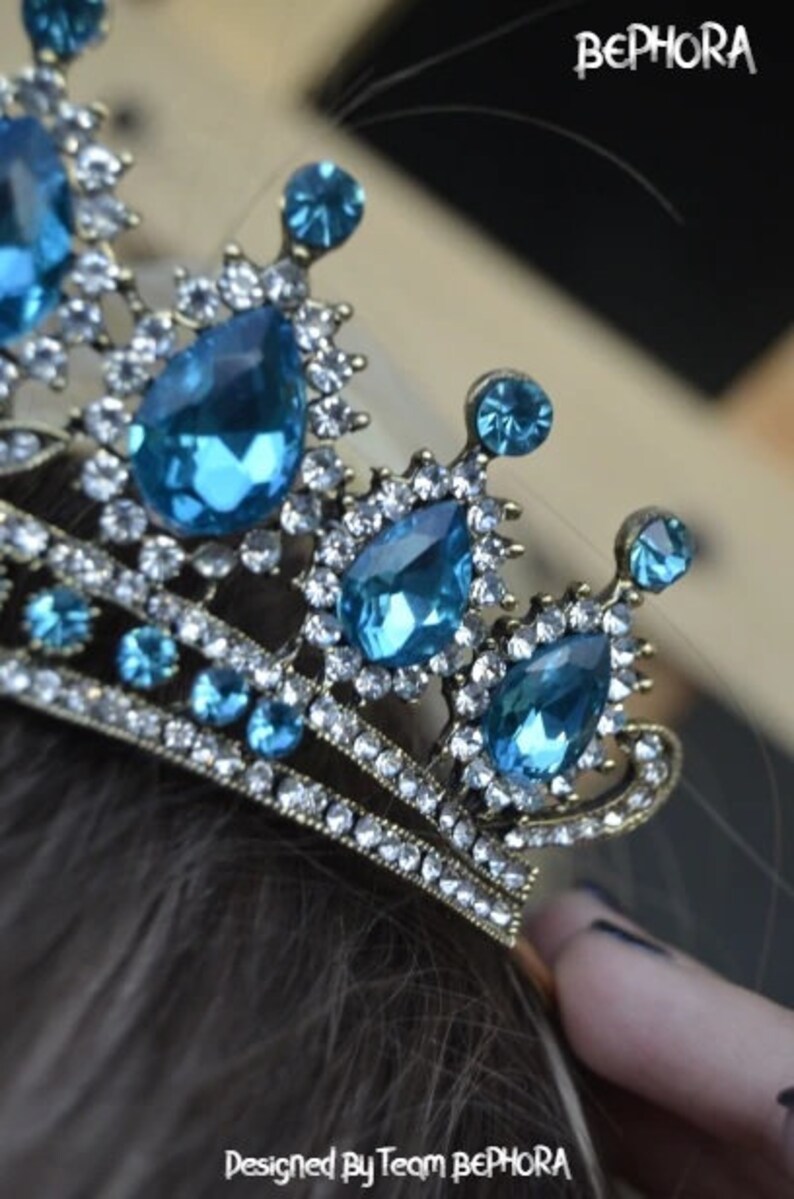 BEPHORA Handmade Princess Blue Crystal Rhinestone Bride - Etsy