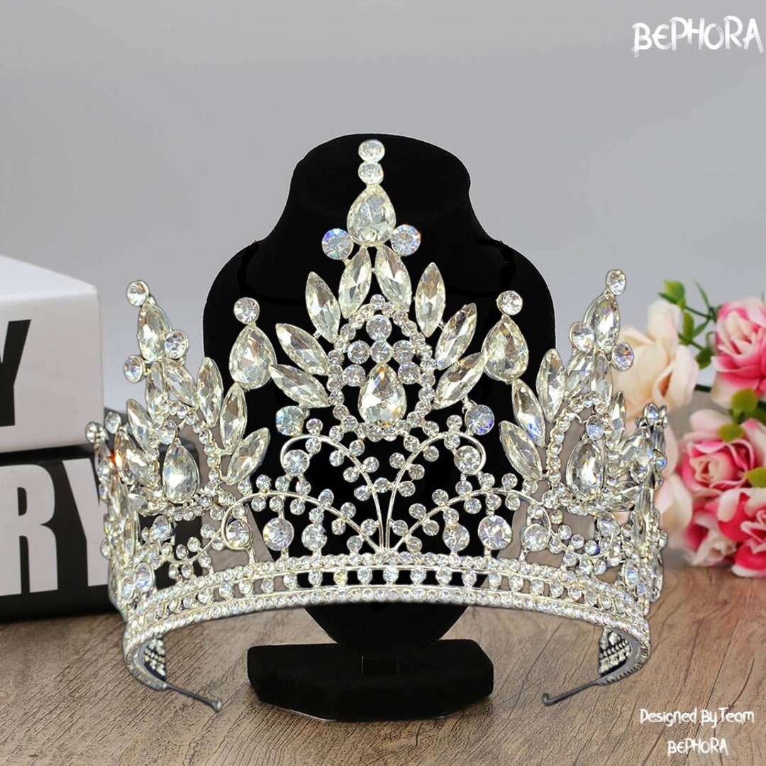 Luxurious Crystal Wedding Big Tiara Silver Swarovski Bridal Headband ...