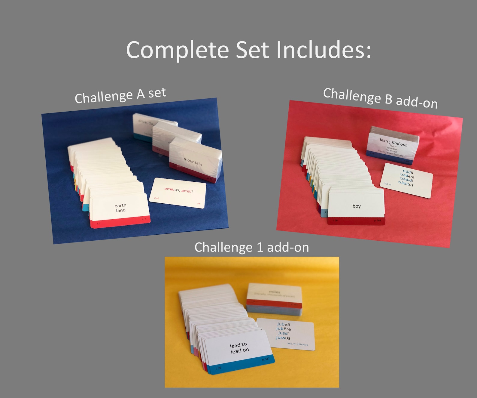 Complete Set (challenge A-1) Color-coded Henle Latin Flashcard Playing ...