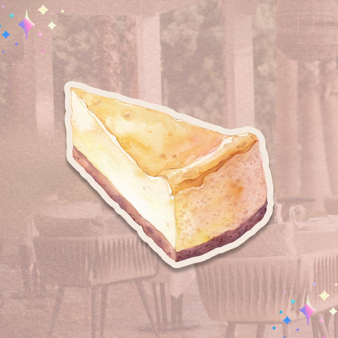 Cheesecake Watercolor Sticker, Hand-drawn Dessert Aesthetic, Cute ...