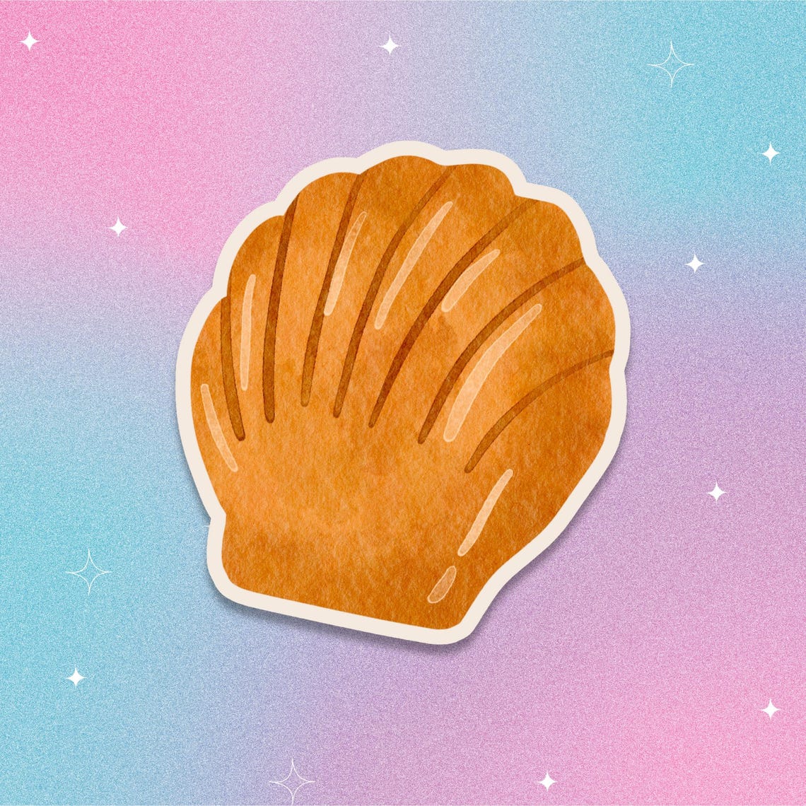 Madeleine Pastry Sticker, Hand-drawn French Bakery Aesthetic, Cute ...