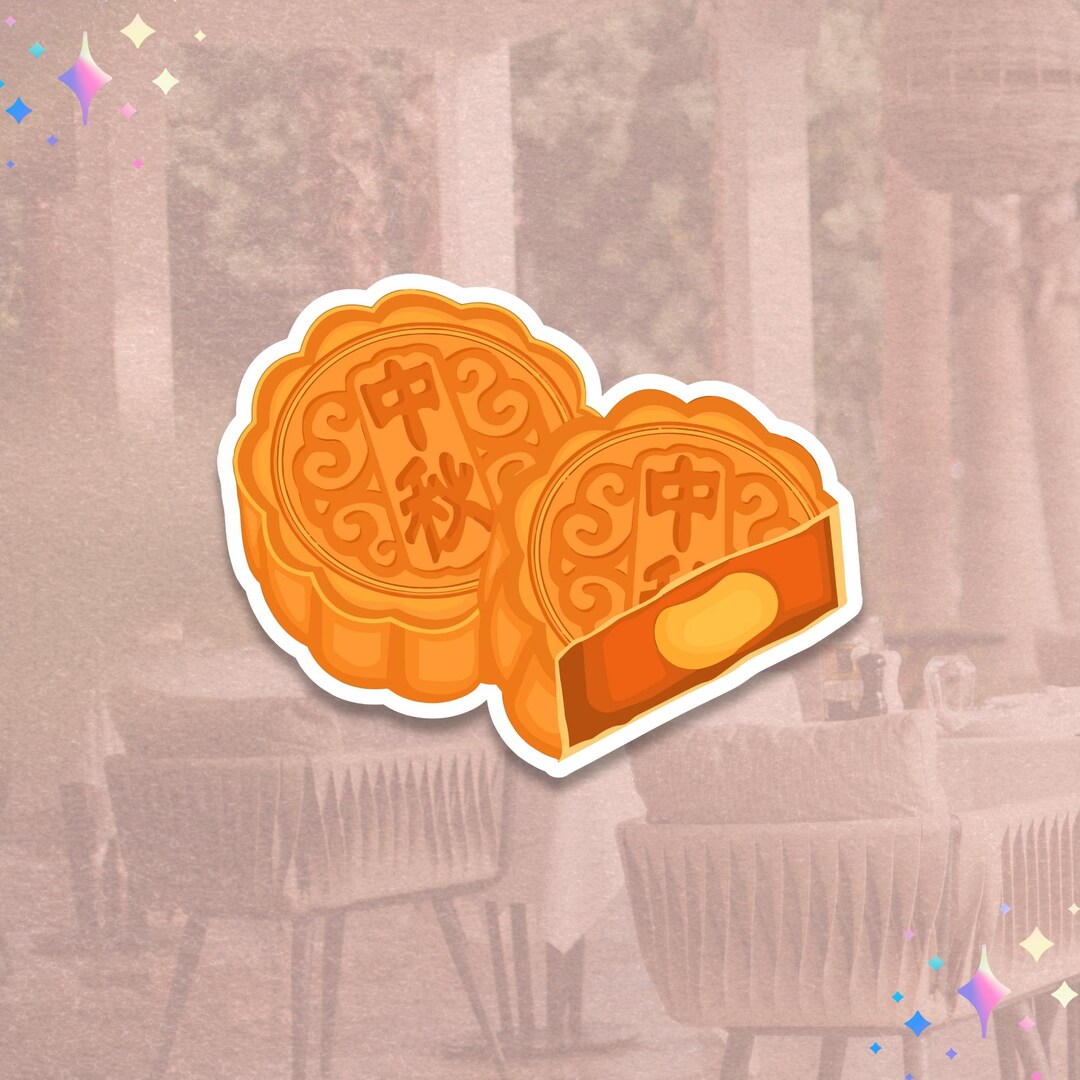 Mooncake Slice Sticker | Mid Autumn Festival | Cute Dessert - Etsy