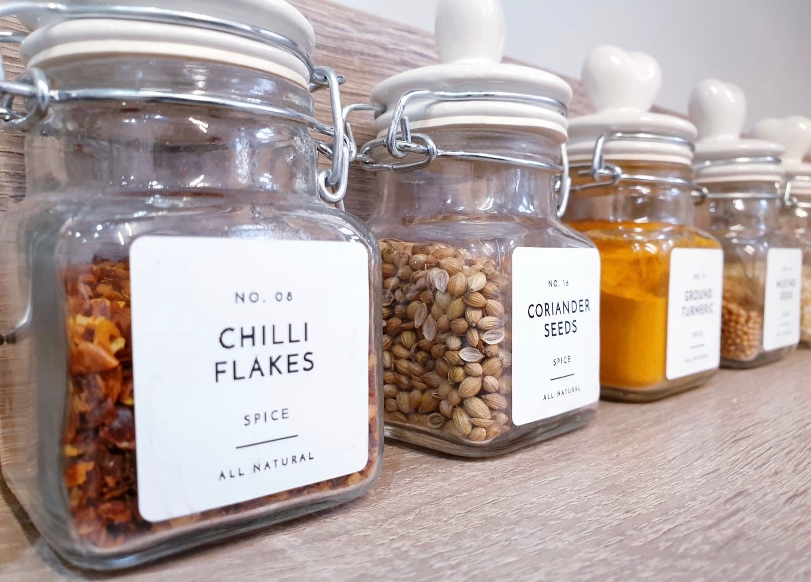 Modern Spice Labels Durable Oil / Waterproof White Matt - Etsy