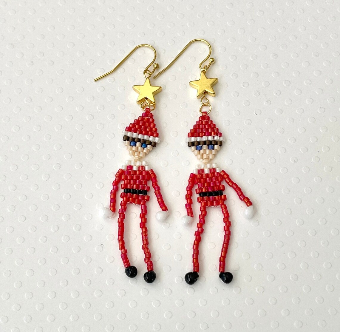Cute Elf Earrings Christmas Elf Elf Jewelry Elf on the Shelf Beaded Elf ...