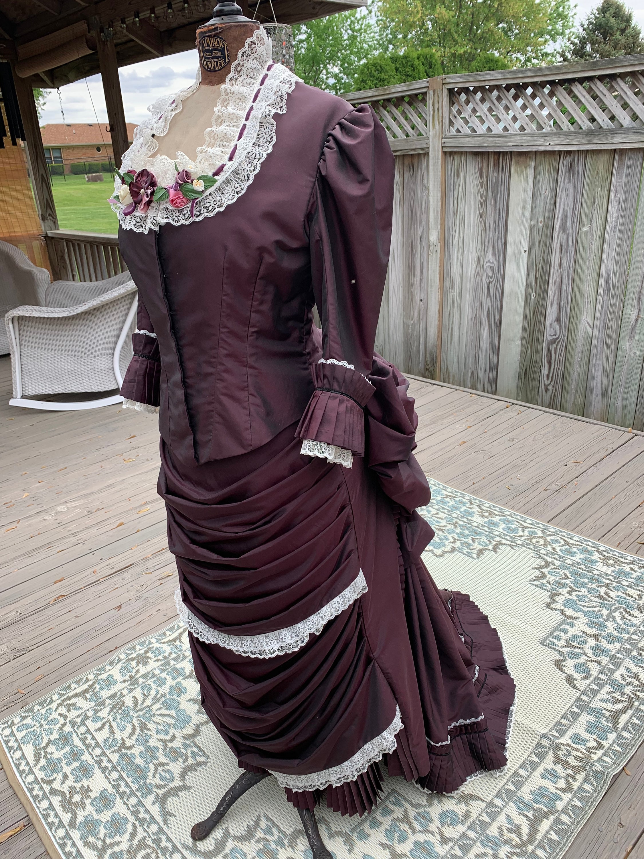 Period Piece China Silk 1880s Bustle Dress. Dark Plum. Ball Gown - Etsy