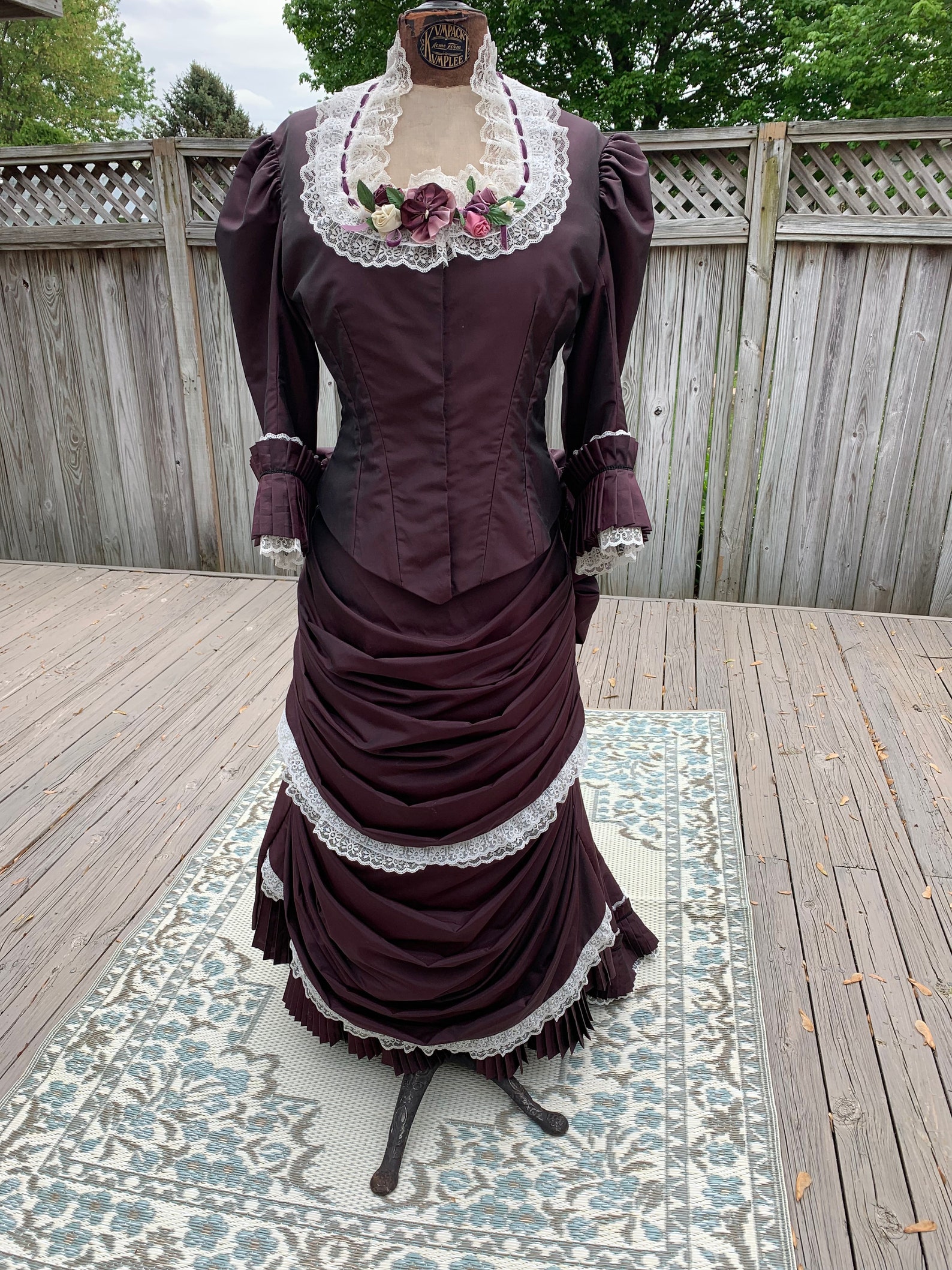 Period Piece China Silk 1880s Bustle Dress. Dark Plum. Ball Gown - Etsy