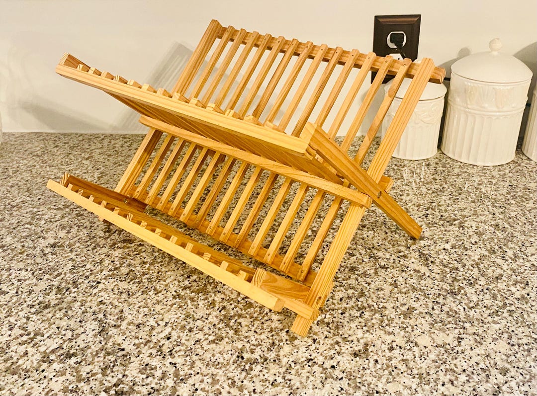 Wooden Folding Dish Drying Rack - Etsy