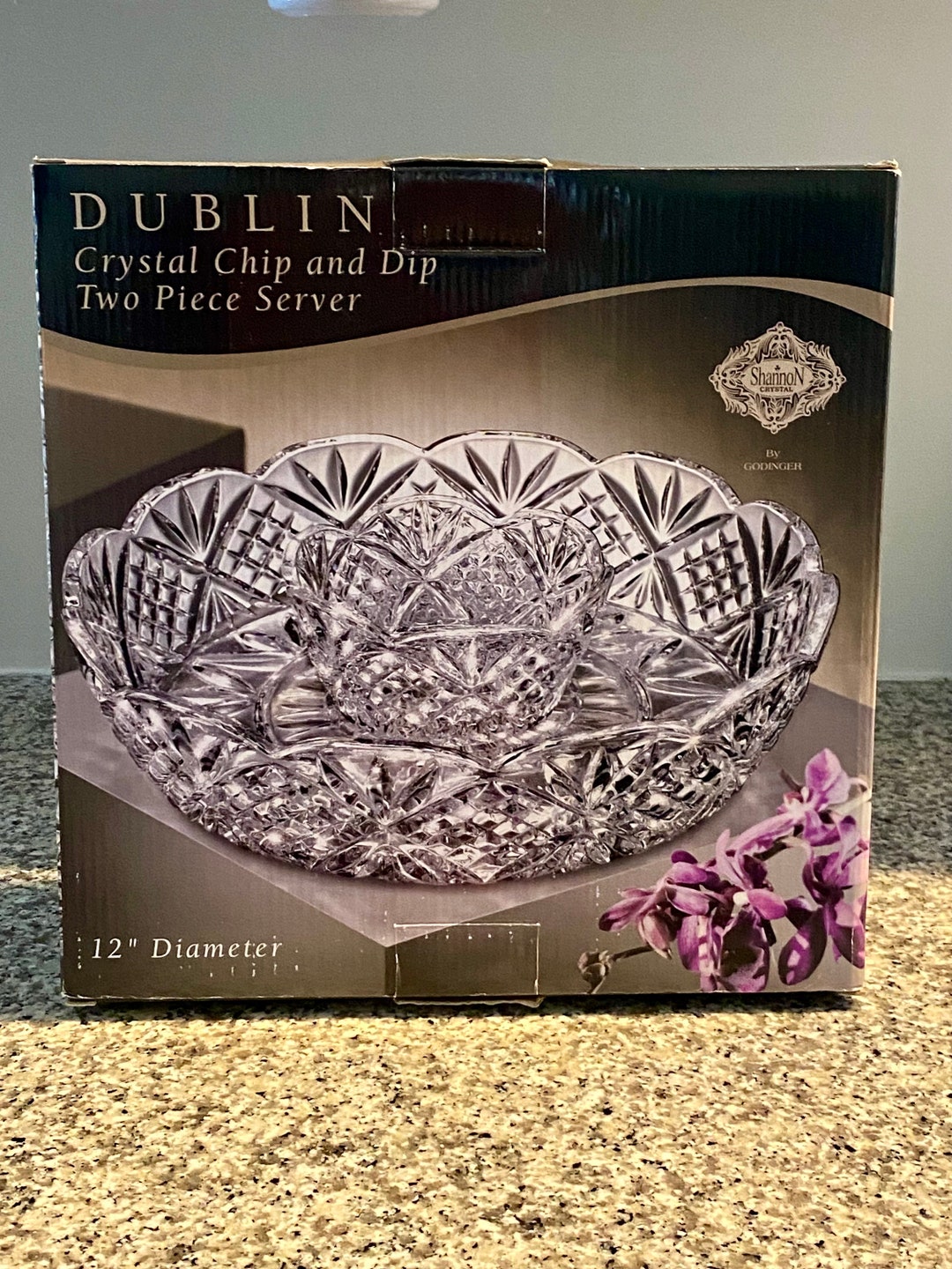 Godinger Dublin 12” Crystal SHANNON Chip and Dip Set NIB - Etsy