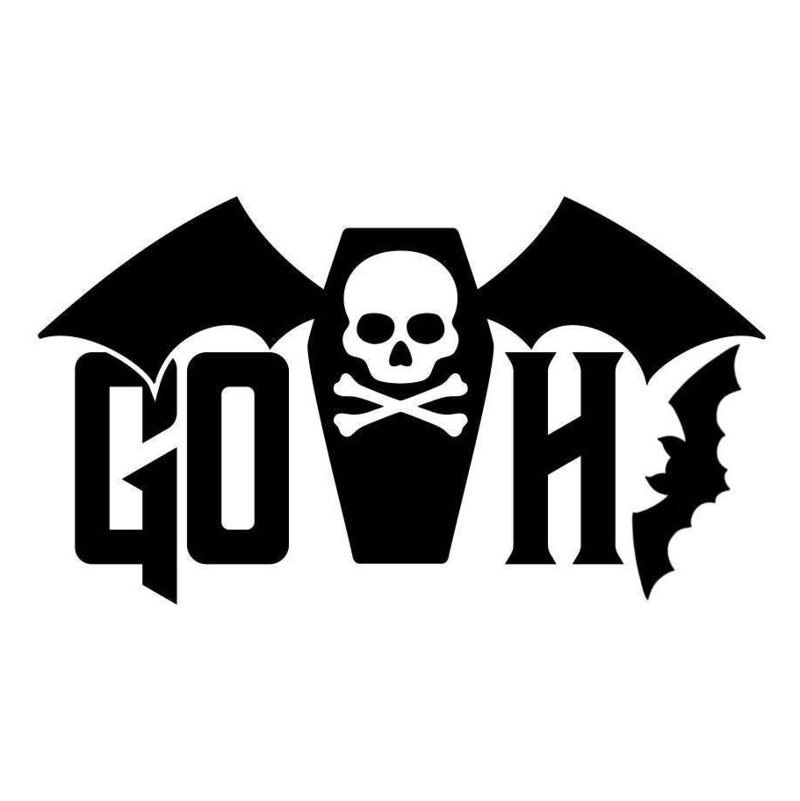 Goth Car Decal Gothic Car Decal Coffin Bat Wings Skull Decal - Etsy