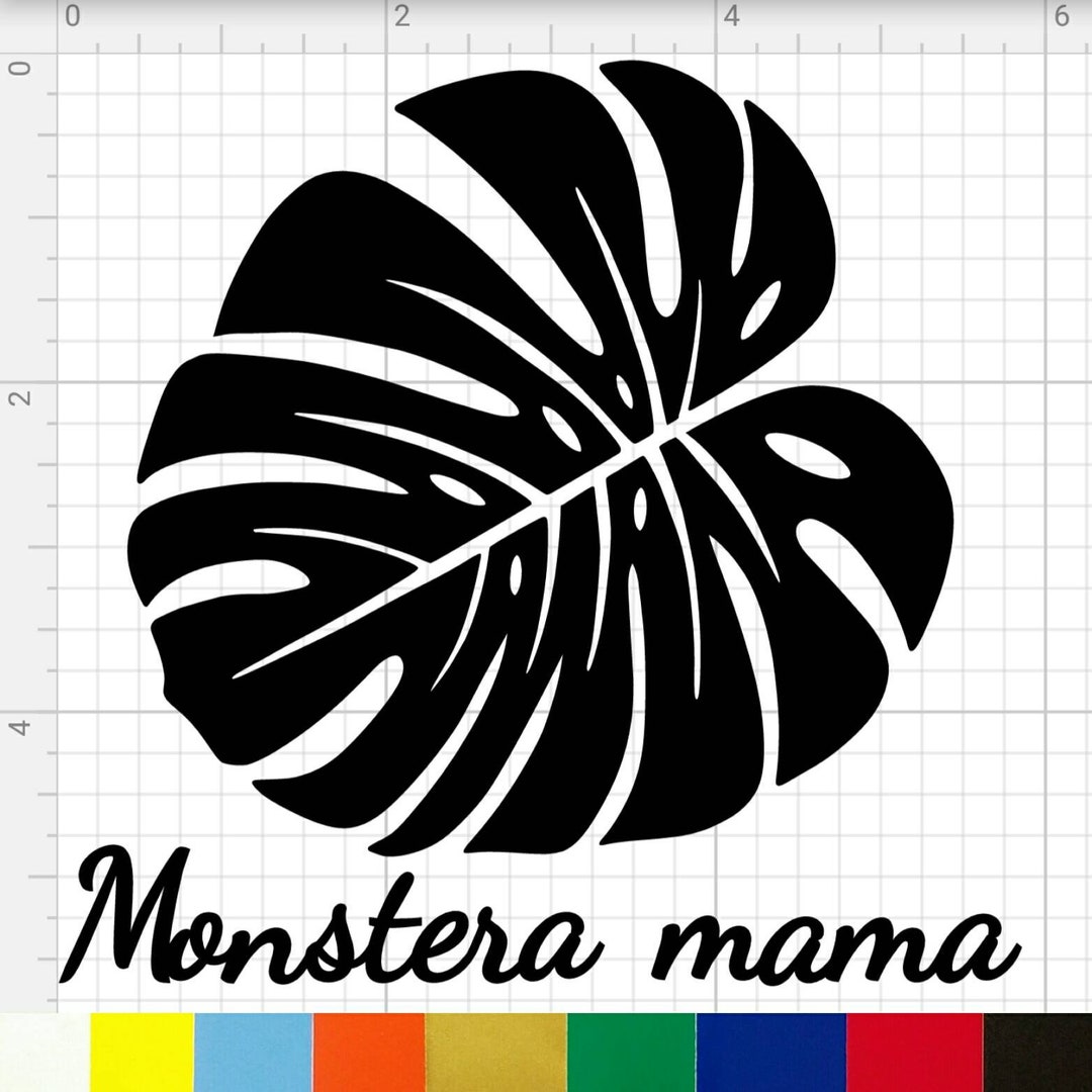 Monstera Mama Vinyl Car Decal Monstera Deliciosa Decal Sticker Laptop ...