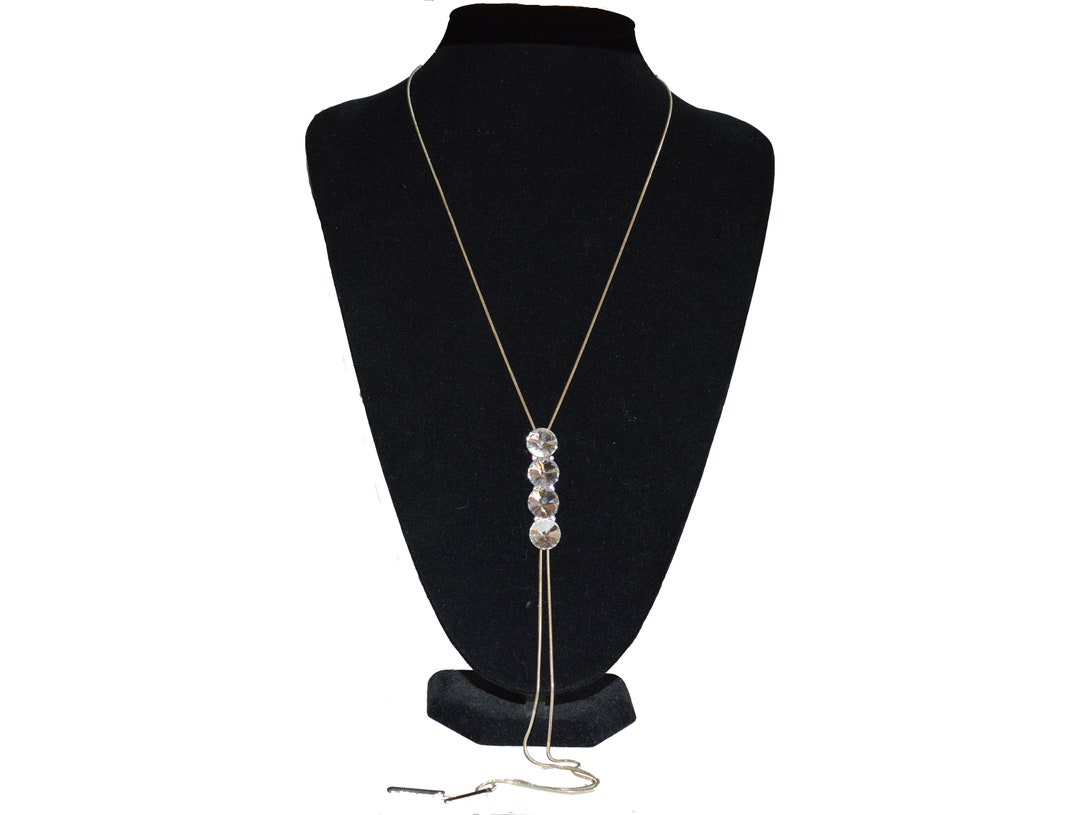Vintage Long Crystal Slide Necklace - Final Price (duty Covered) - Etsy