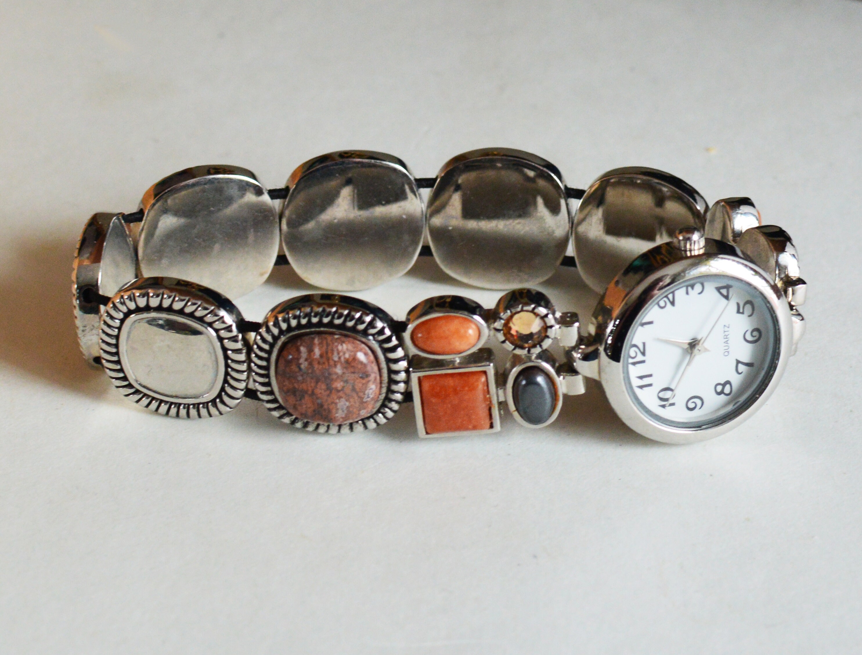 Vintage Semi Precious Gemstone Quartz Wrist Watch - Etsy