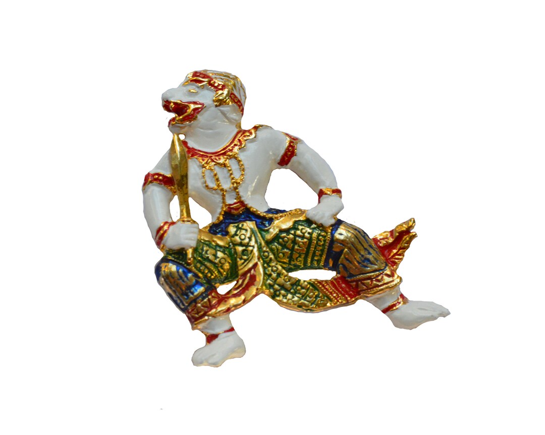 Vintage Siam Dancer Enamel Brooch - Etsy