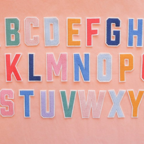 Varsity Letter Patch Orange Varsity Letters Embroidery - Etsy