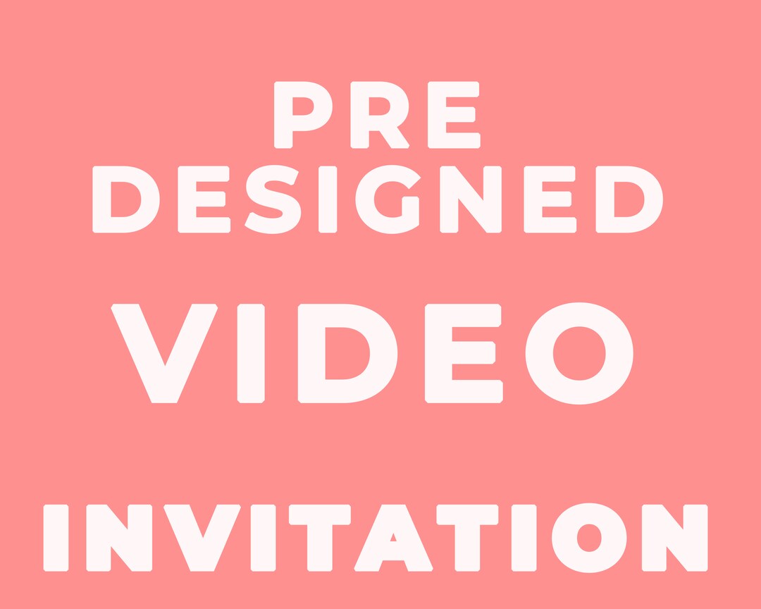 PRE-DESIGNED Video Invitation - Etsy
