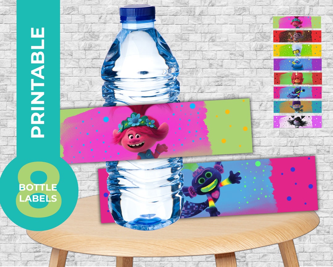 Trolls World Tour Printable Bottle Labels - Etsy