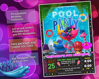 Pool Party Birthday Invitation Pool Party Invitation - Etsy