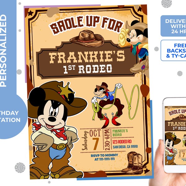 Mickey Mouse Invite - Etsy