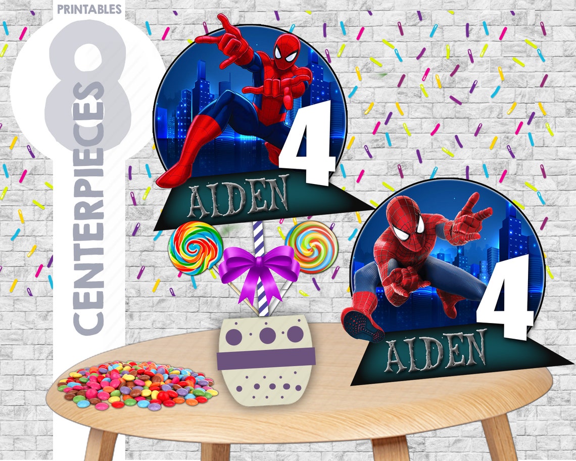 Spiderman and Venom Centerpieces Birthday Party Table - Etsy Australia