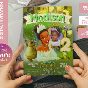 Princess Tiana Invitation, Digital Template, Edit Yourself, Free ...