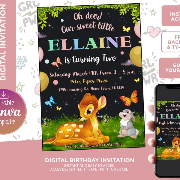 Bambi Invitation - Etsy