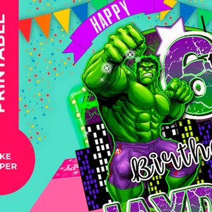 Hulk Printable Cake Topper, Digital Cake Topper, Personalized - Etsy