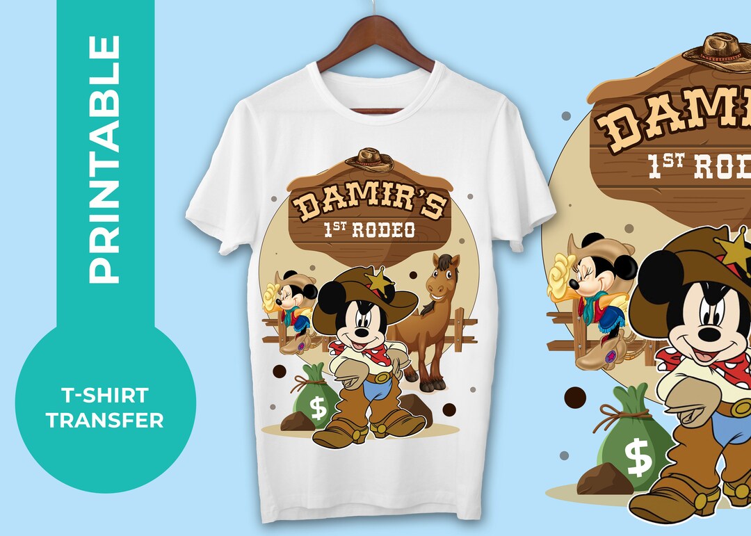 Mickey Rodeo Shirt Iron on Transfer, Rodeo Boy Printable DIY ...