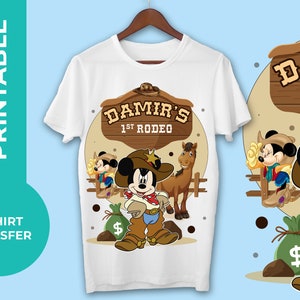 Mickey Rodeo Shirt Iron on Transfer, Rodeo Boy Printable DIY ...