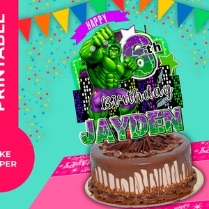 Hulk Printable Cake Topper, Digital Cake Topper, Personalized - Etsy