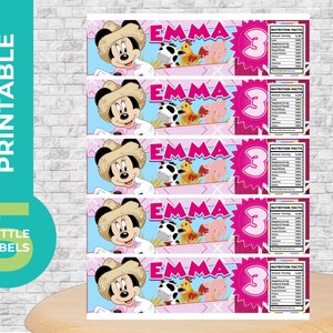 Minnie Farm Printable Bottle Labels - Etsy