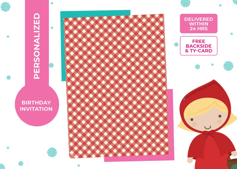 Little Red Riding Hood Birthday Invitationfairytale - Etsy