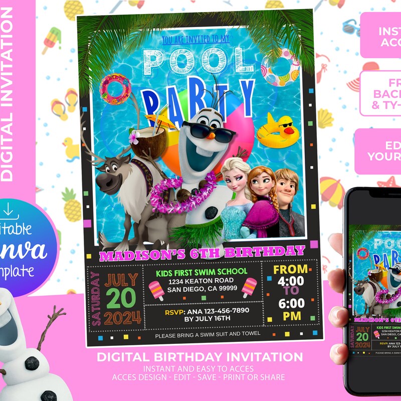 Frozen Pool Party - Etsy