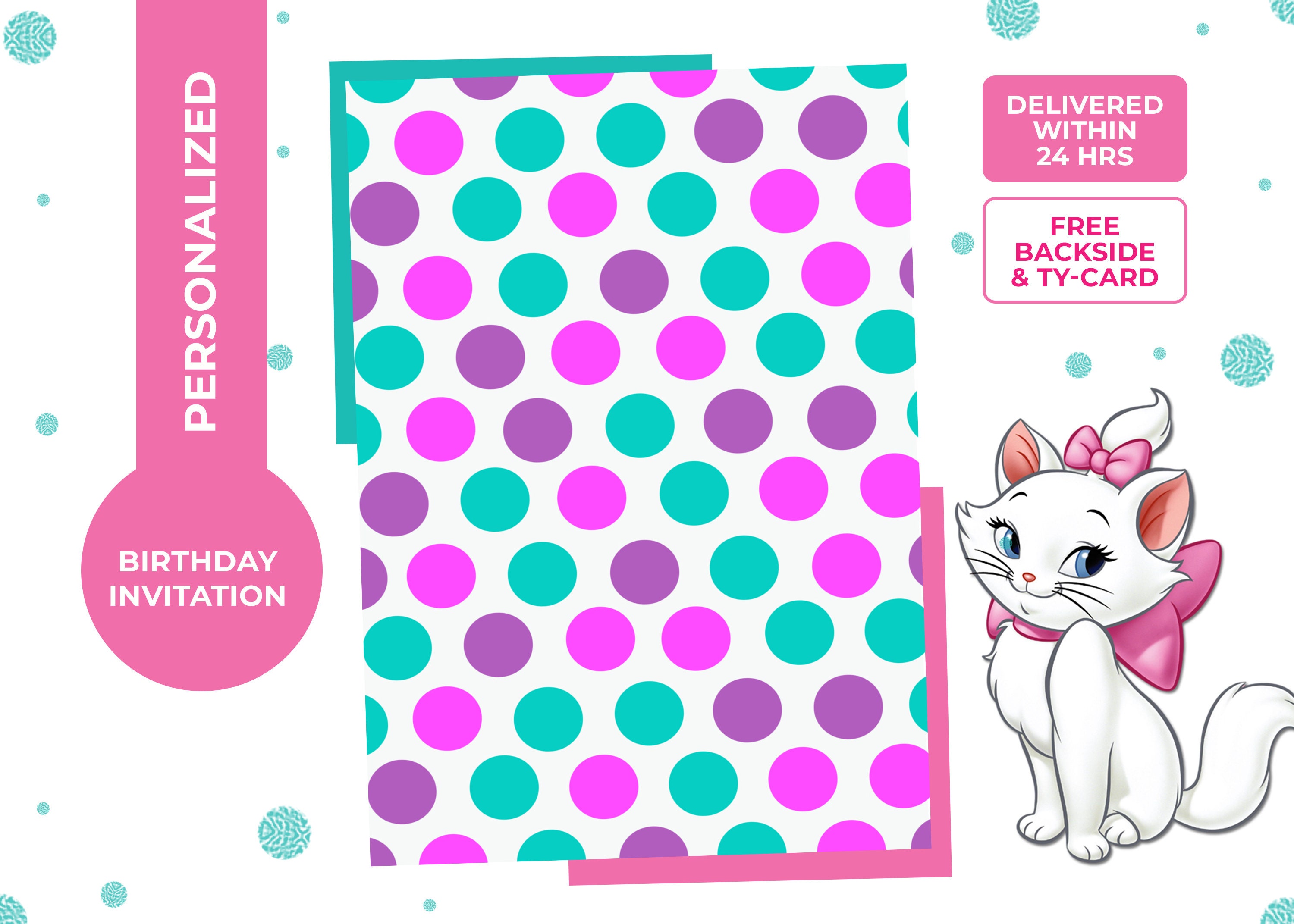 Marie Aristocats Invitation Marie Kitten Birthday Invitegirl | Etsy