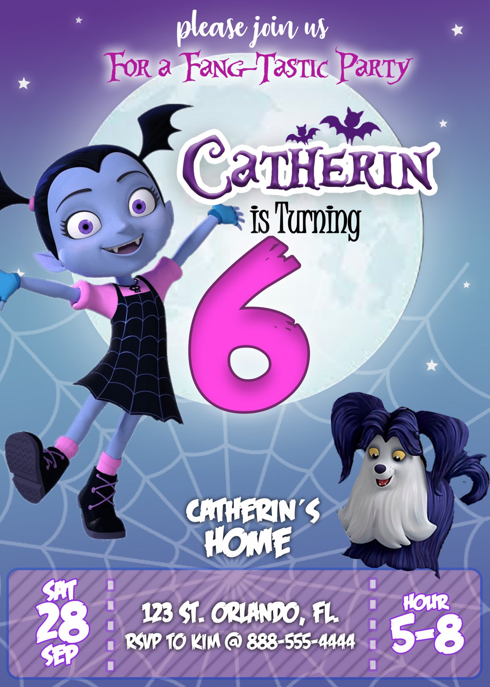 Vampirina Invitation Spooky Halloween Vampirina Girl | Etsy