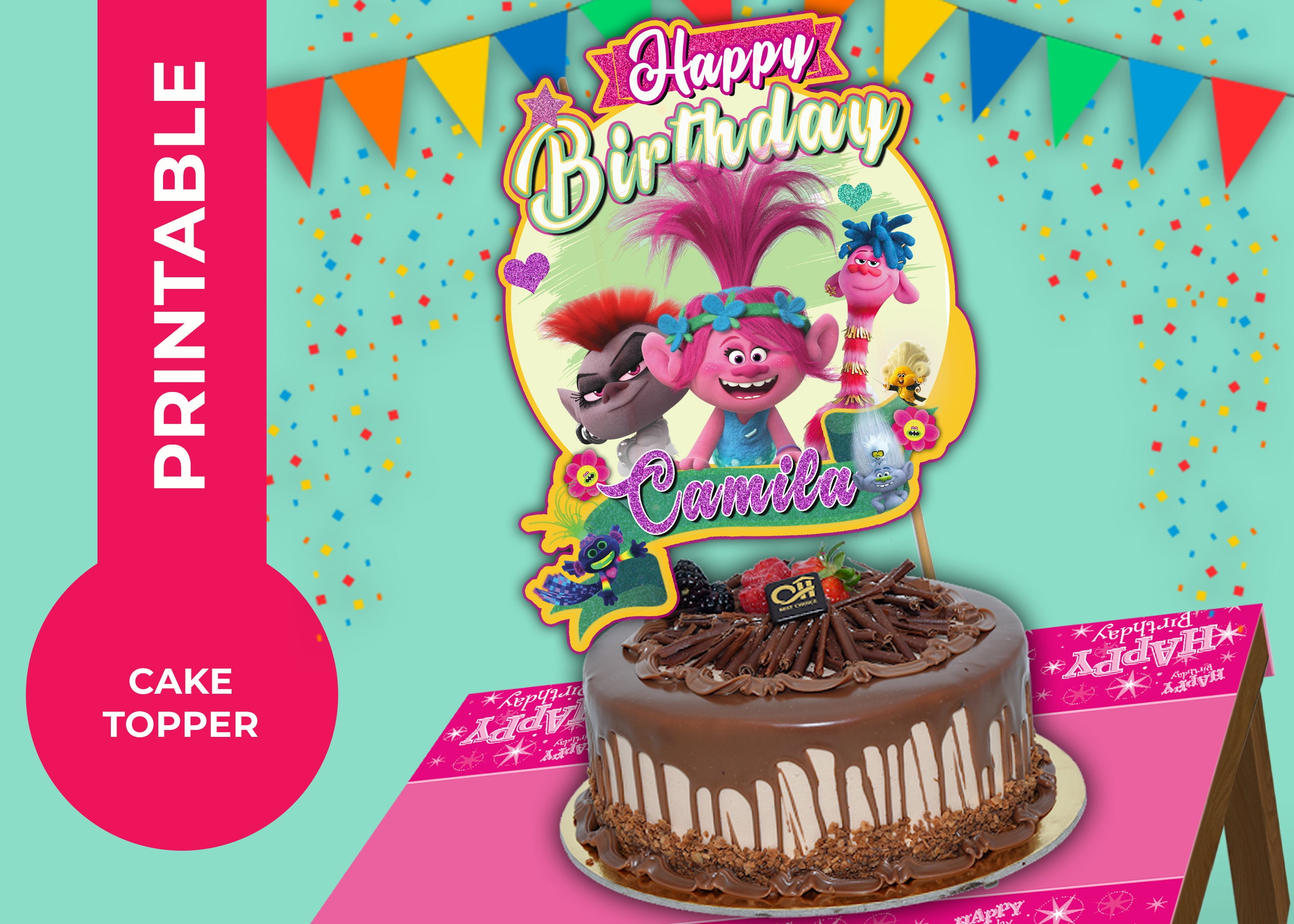 Trolls 2 World Tour Printable Cake Topper Digital Cake - Etsy