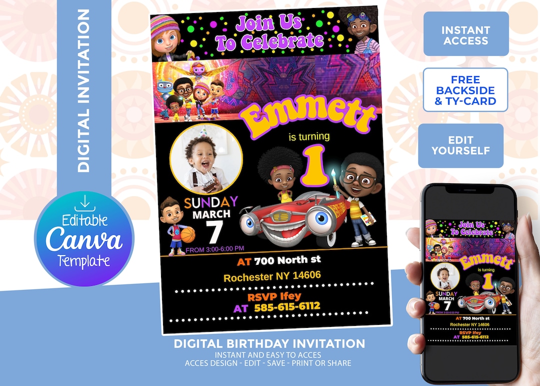 Motown Magic Birthday Invitation, Digital Template, Edit Yourself, Free ...