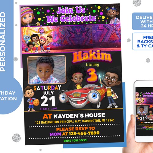 Motown Magic Birthday Invitation Colorful Ben Magic | Etsy